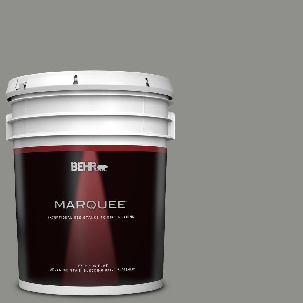BEHR MARQUEE 5 gal. #PPU24-20 Letter Gray Flat Exterior Paint & Primer ...