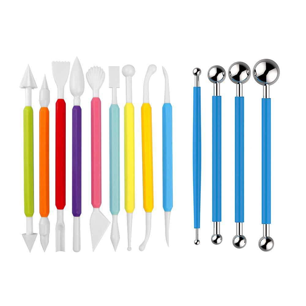 13-Pieces Fondant Tool Set with Double Head Metal Ball and Plastic ...