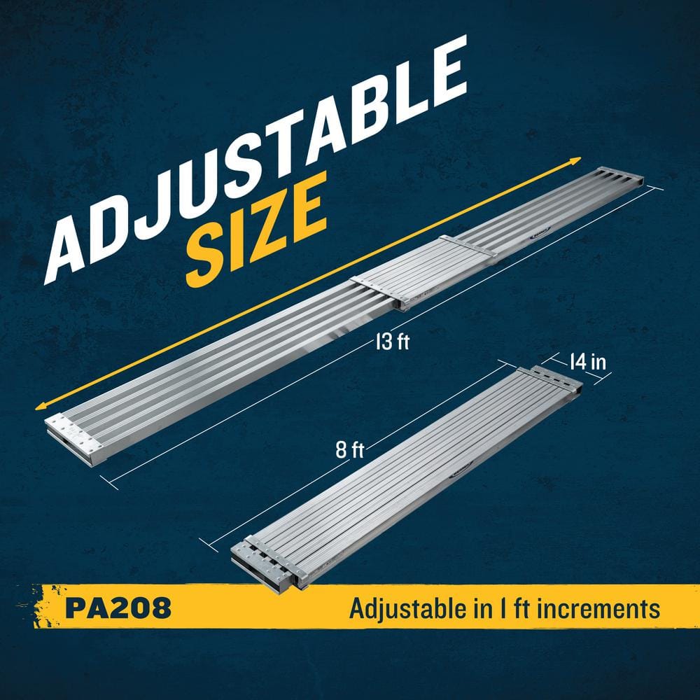 Adjustable 8-13 ft. Aluminum Extension Plank, Holds Nepal | Ubuy
