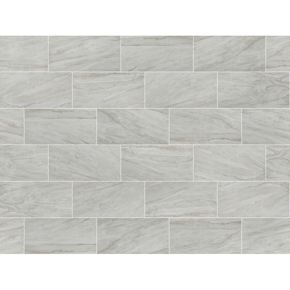 TrafficMaster Vigo Gris 12 in. x 24 in. Matte Ceramic Marble Look Floor ...