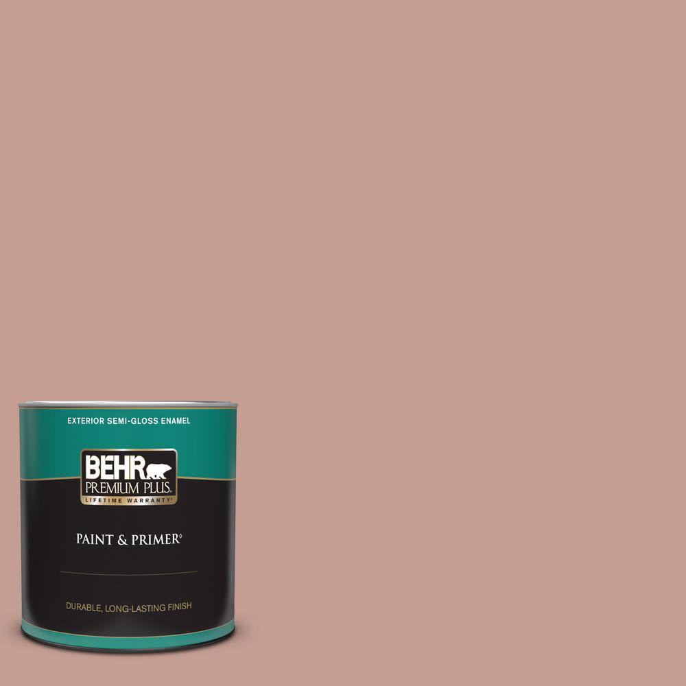 BEHR PREMIUM PLUS 1 qt. #S170-4 Retro Pink Semi-Gloss Enamel Exterior ...