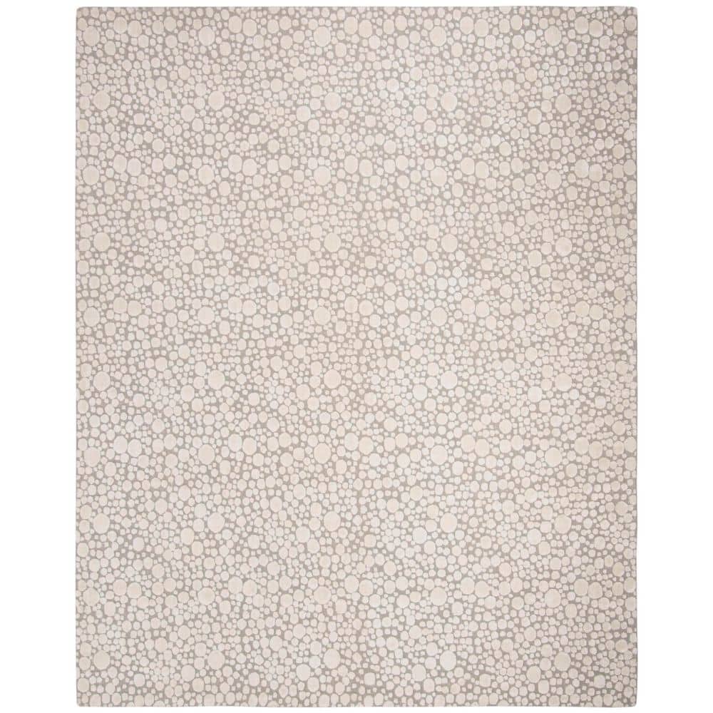 SAFAVIEH Mirage 8 ft. x 10 ft. Silver/Cream Abstract Spotted Area Rug ...