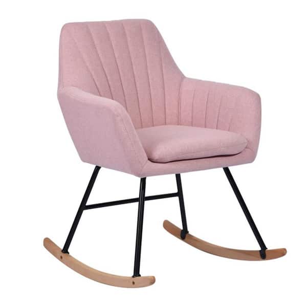 Pink Fabric Ergonomically Rocking Chair ORGP-046RCPK - The Home Depot
