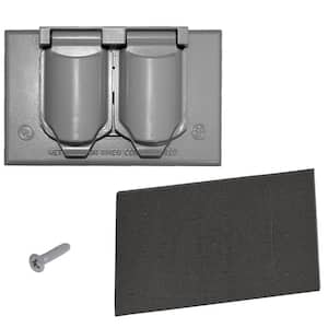 Commercial Electric 2-Gang Metal Weatherproof Blank Electrical Outlet ...