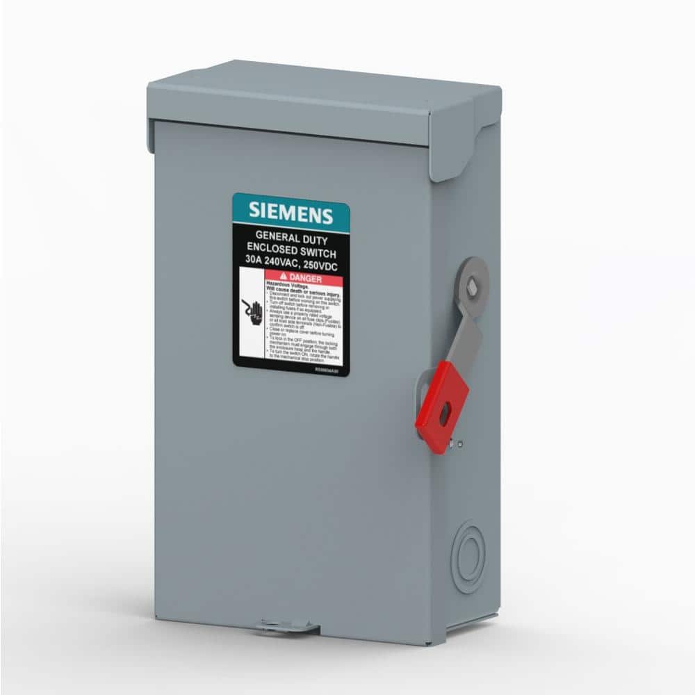 Siemens General Duty 30 Amp 2-Pole 240-Volt Non-Fusible Outdoor Max ...