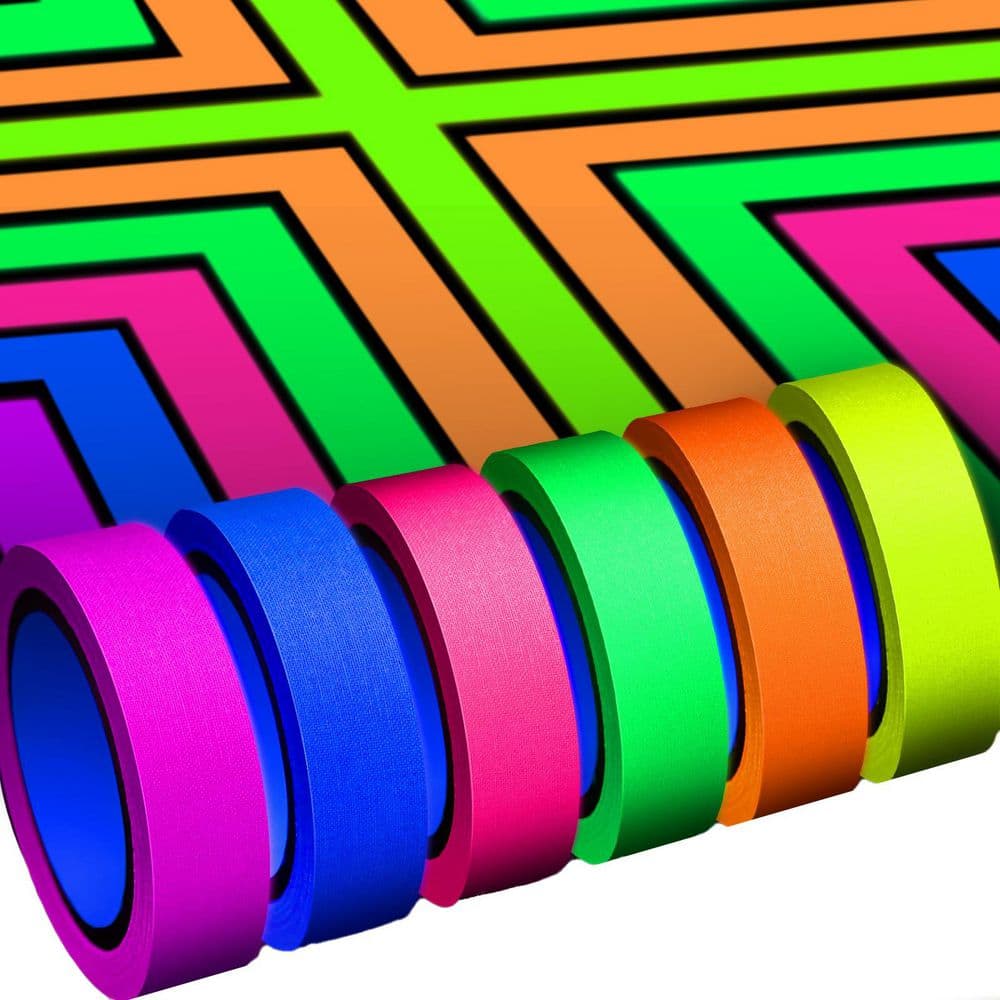 Neon Series Fluorescent LED Gaffer Cloth Tape for UV Party, 6 Colors (0 ...