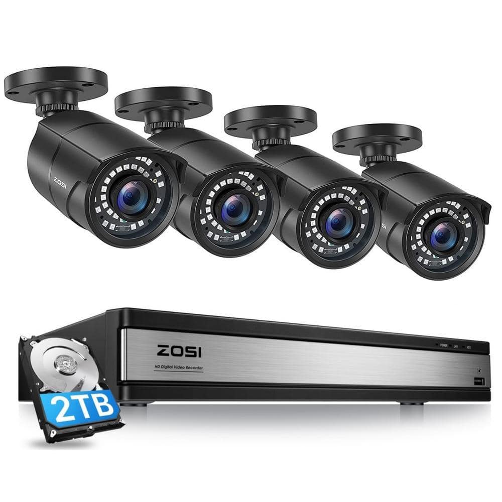 ZOSI 16-Channel 5MP-Lite 2TB DVR Security Camera System with 4-Wired ...