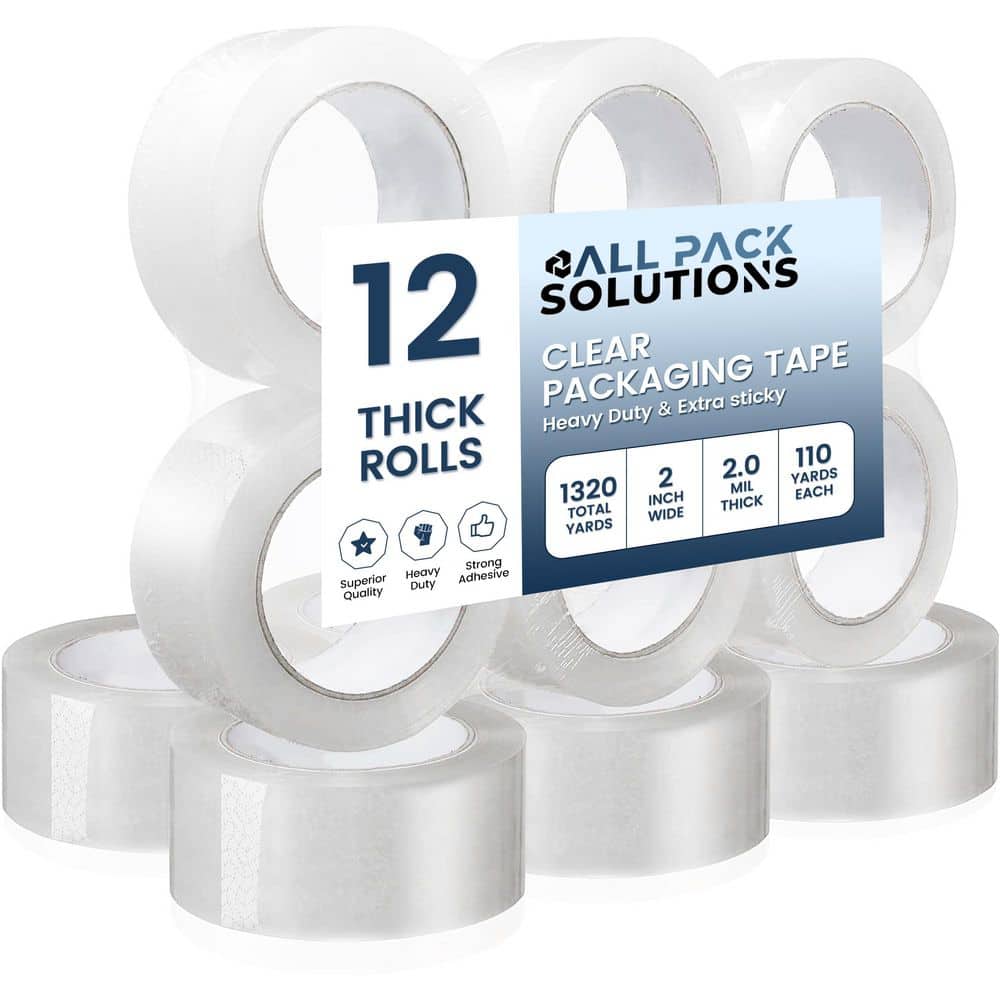WRIGHTMASTER 2 in. x 110 yds. Clear Heavy Duty Shipping Packaging Tape ...