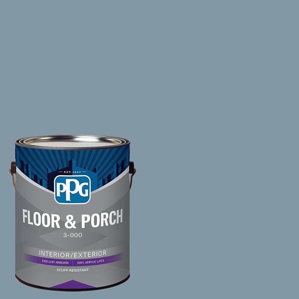 PPG 1 gal. PPG10-11 Seastone Satin Interior/Exterior Floor and Porch ...