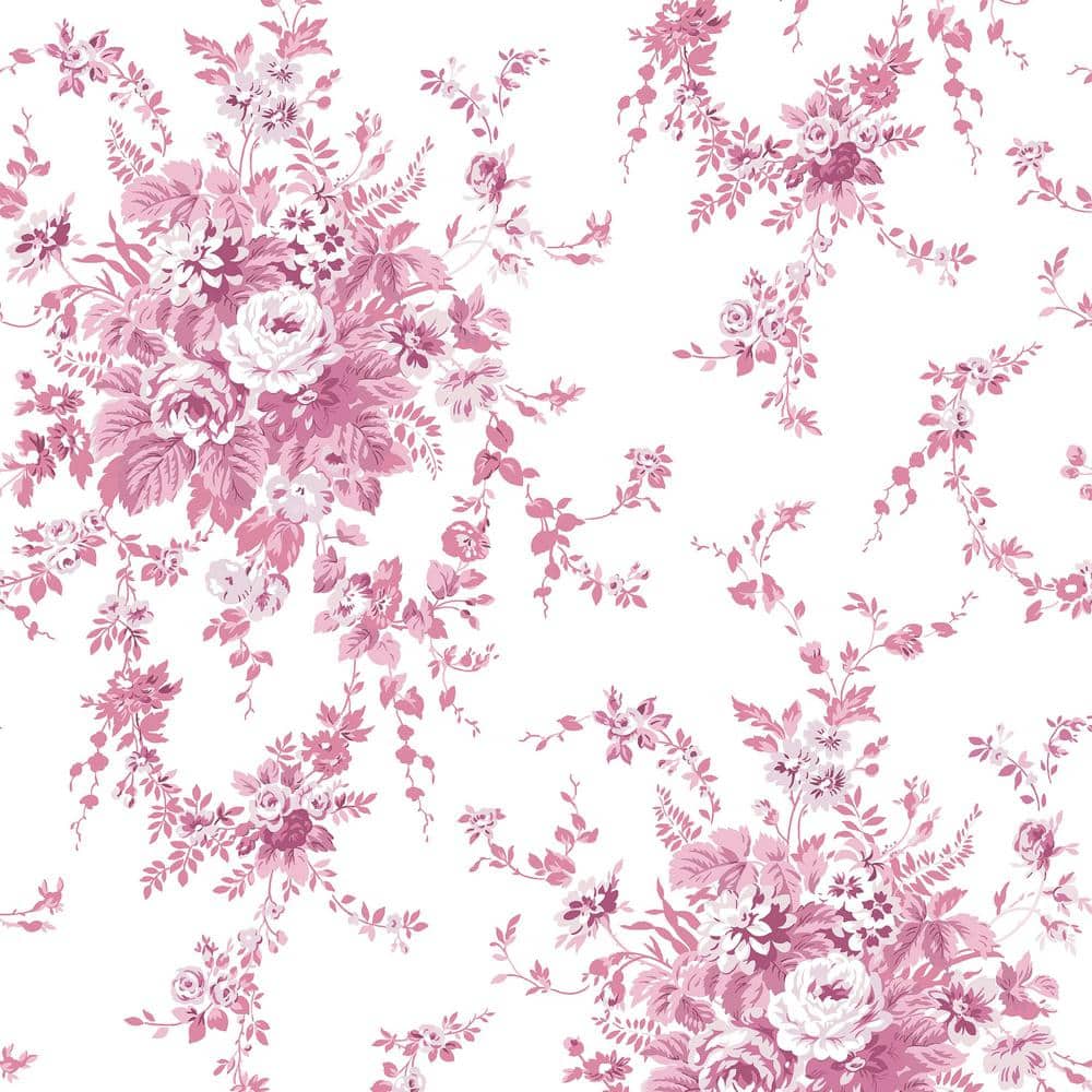 Shabby Chic Garden Floral Pink Wallpaper Sample 12512694 - The Home Depot