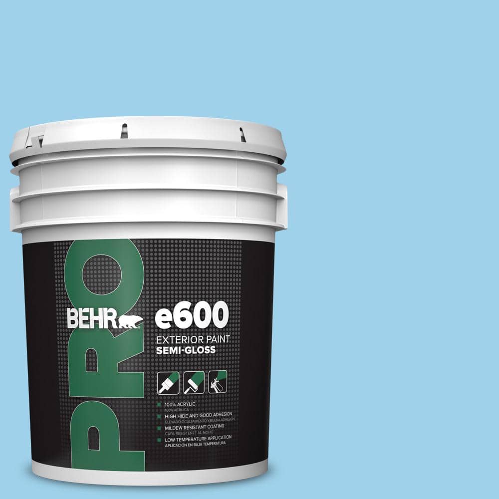 BEHR PRO 5 gal. #P500-3 Spa Blue Semi-Gloss Exterior Paint PR67005 ...