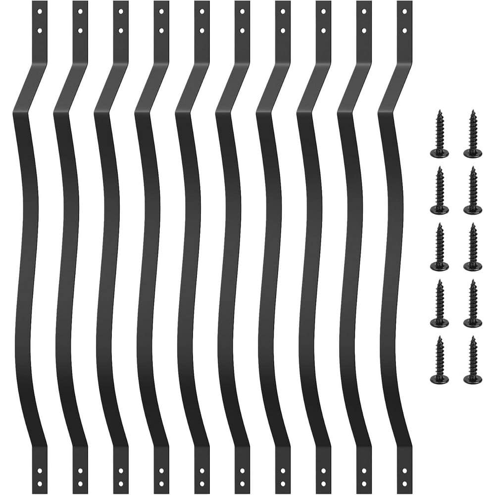 Afoxsos 36 Cast Iron Metal Deck Spindles Wave Arc Baluster with Black ...