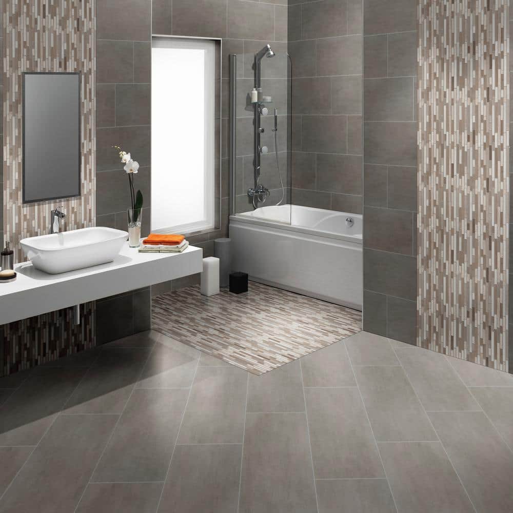 Buy Arctic Storm Interlocking 12 in. x 12 in. x 10 mm Honed Marble Mesh ...