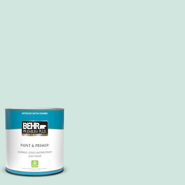BEHR PREMIUM PLUS 1 qt. #HDC-CT-26A Seaglass Satin Enamel Low Odor ...