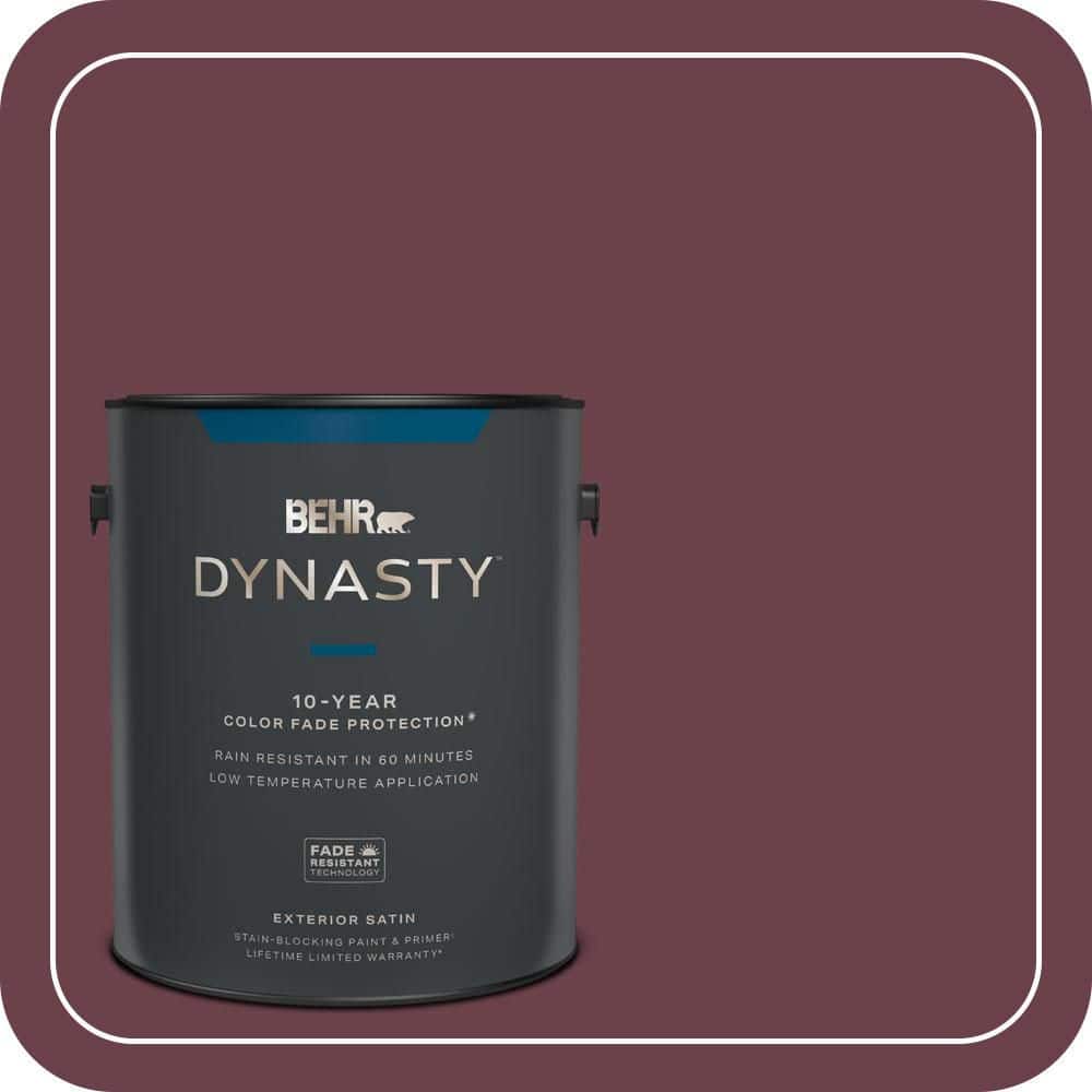 BEHR DYNASTY 1 gal. #110D-7 Vin Rouge Satin Enamel Exterior Stain ...