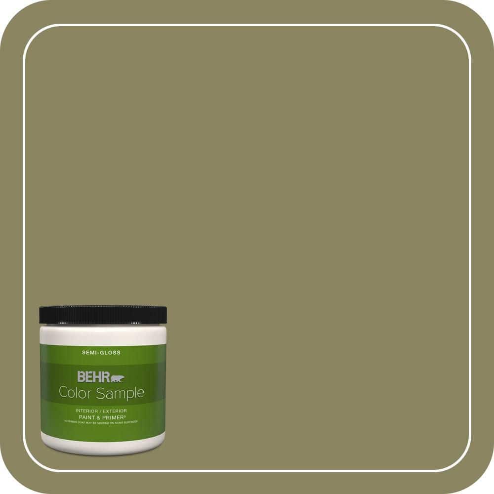 BEHR PREMIUM PLUS 8 oz. #S350-5 Green Scene Semi-Gloss Interior ...