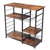 Dinaza Brown 4-Shelf Metal 35 in. W Baker's Rack SKUD15548 - The Home Depot