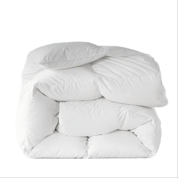 Angel Sar 90 in. x 90 in. White Feather Down Fiber Comforter with ...