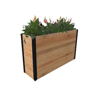 VITA Urbana 57"L x 16"W x 33"H Large Vinyl Parklette Planter, Espresso ...