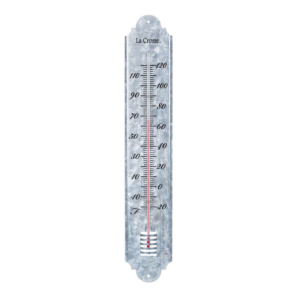 La Crosse 19.50 In. Galvanized Metal Analog Vertical Thermometer 204 ...