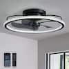 FANNEHONNE 20 in. Intergrated LED Indoor Black Ring Low Profile Ceiling ...