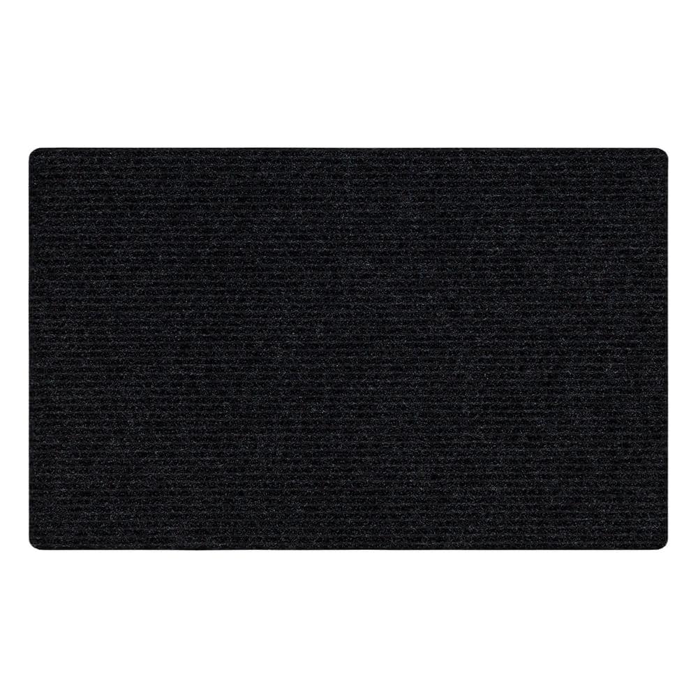 Mohawk Home All Purpose Tri-Rib Black 2 ft. 2 in. x 45 ft. Commercial ...