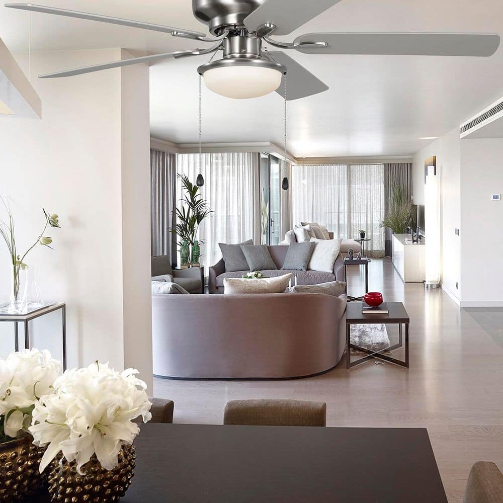 Reviews for Hampton Bay Colton 52 in. Indoor Brushed Nickel Standard ...