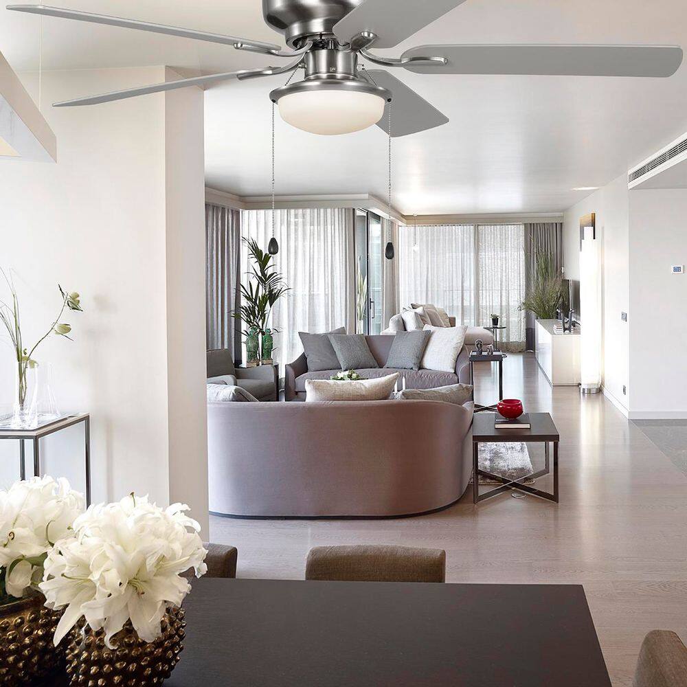 Reviews for Hampton Bay Colton 52 in. Indoor Brushed Nickel Standard ...