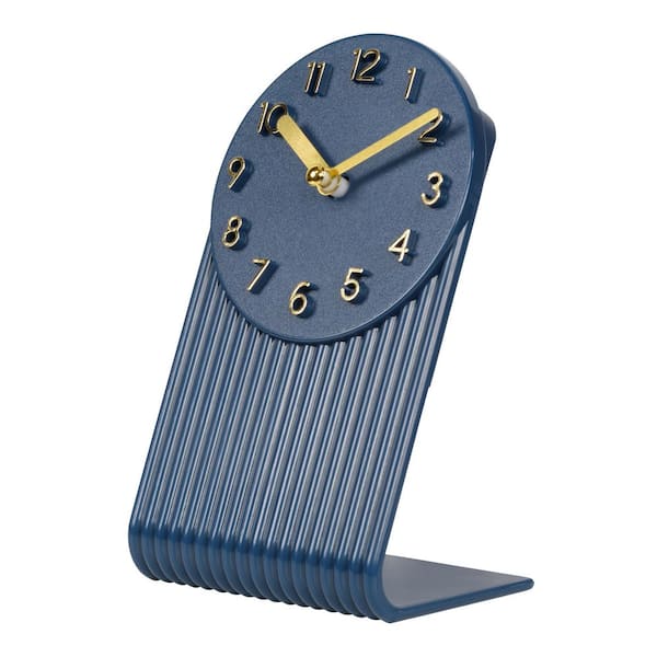 La Crosse Clock Grooves Navy Blue Quartz Analog Tabletop Clock 437 ...