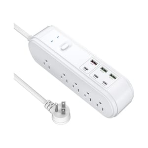 Lukyamzn 4 ft. Flat Multi Plug Extension Cord 4-Outlets Surge Protector ...