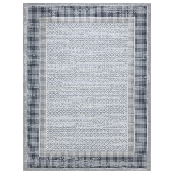 Ottomanson Non Shedding Washable Wrinkle-free Flatweave Border 5x7 ...
