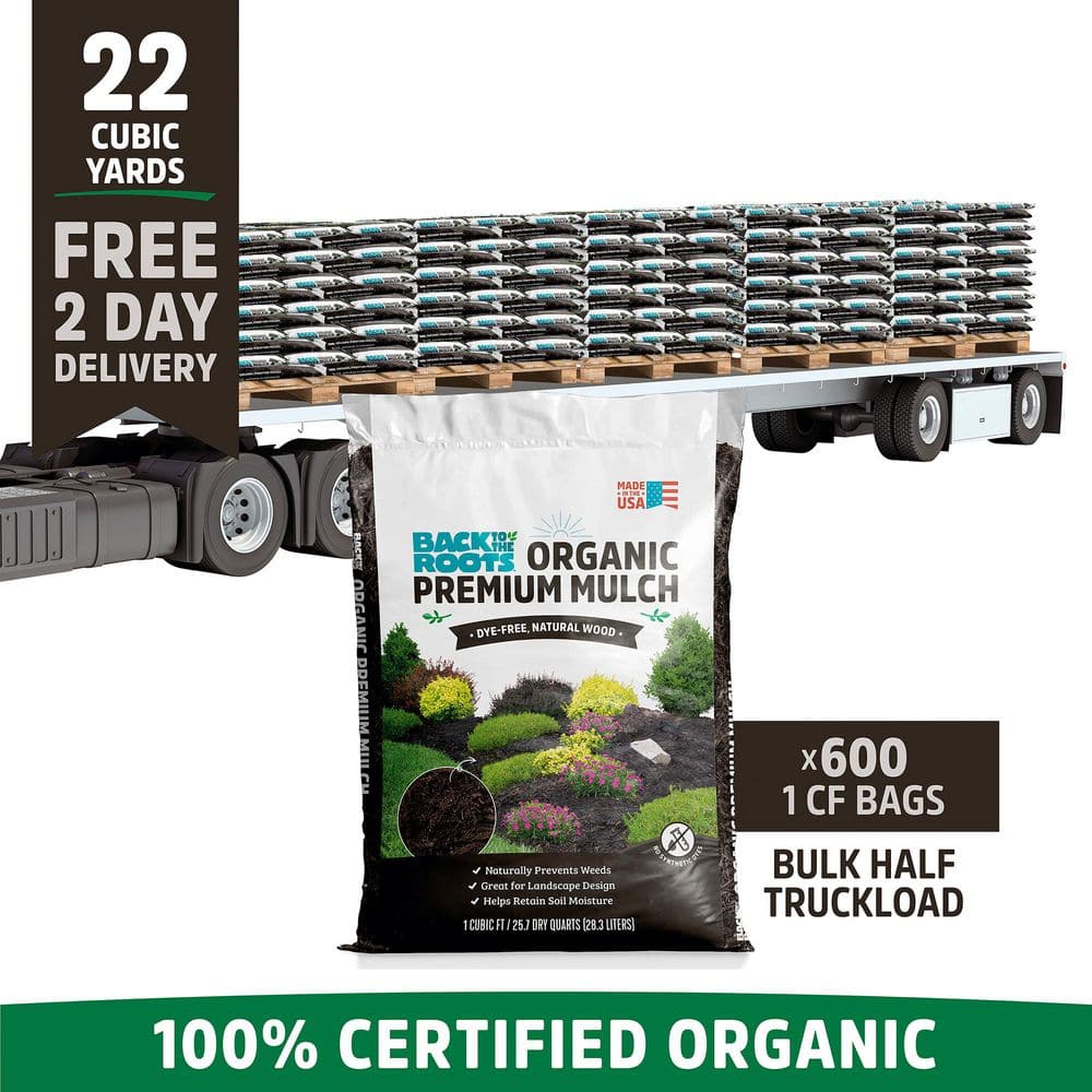 Back to the Roots Organic Value Bulk Bark Bagged Mulch Half Truckload ...