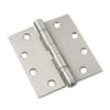 Onward 4 in. x 4-1/2 in. Brushed Nickel Full Mortise Ball Bearing Butt ...