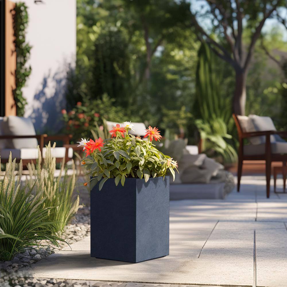 Sapcrete Modern 16 in. High Large Tall Elongated Square Granite Gray ...