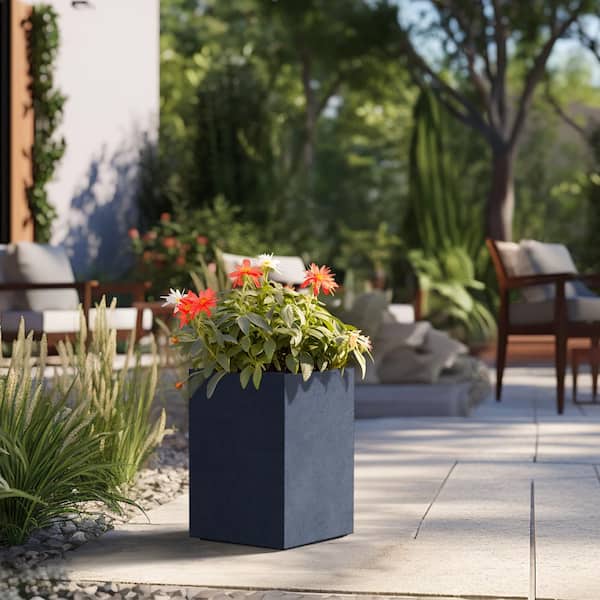 Sapcrete Modern 16 in. High Large Tall Elongated Square Granite Gray ...
