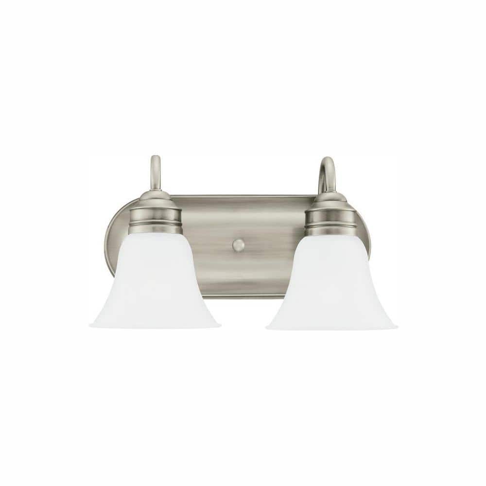 Generation Lighting Gladstone 2-Light Antique Brushed Nickel Bath Light with LED Bulbs 44851EN3 ...