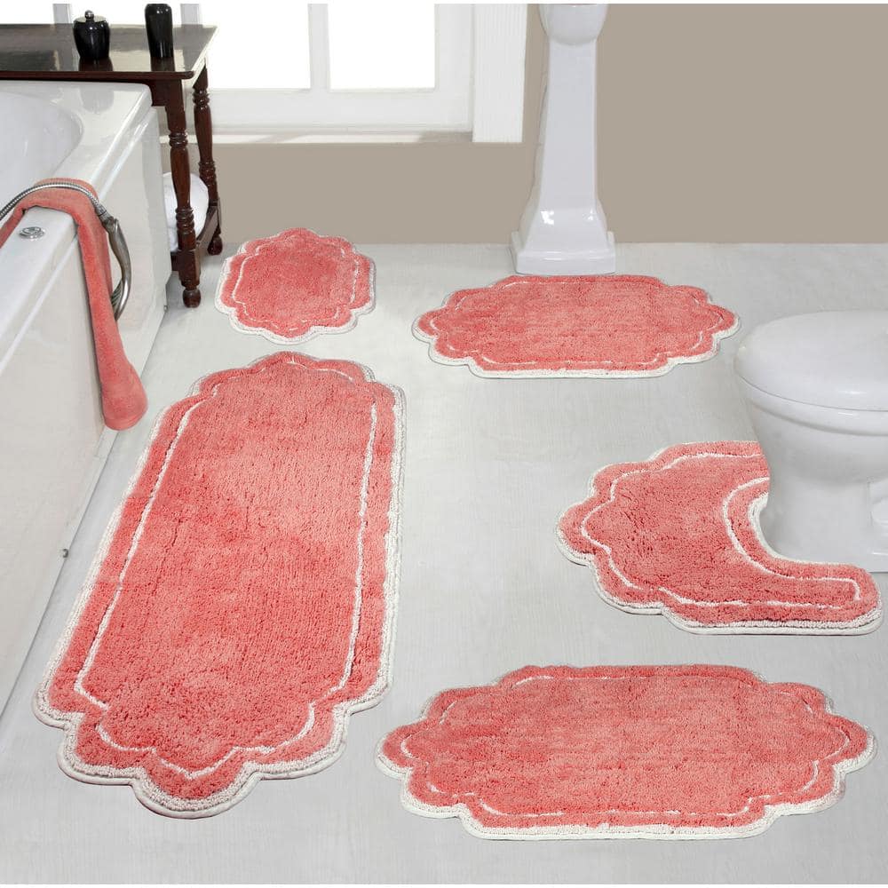 HOME WEAVERS INC Allure Collection 100% Cotton Tufted Bath Rug, 5-Pcs ...