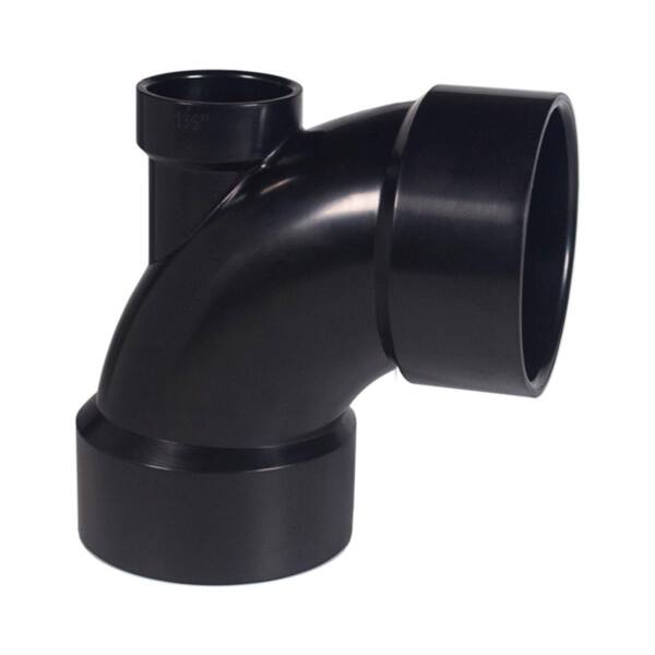 VPC 3 in. x 3 in. x 2 in. ABS Plastic 90-Degree All Hub Low Heel Elbow ...