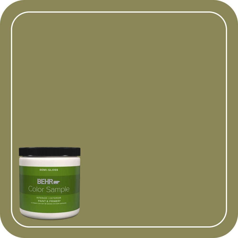 BEHR PREMIUM PLUS 8 oz. #S340-6 Fertile Green Semi-Gloss Interior ...