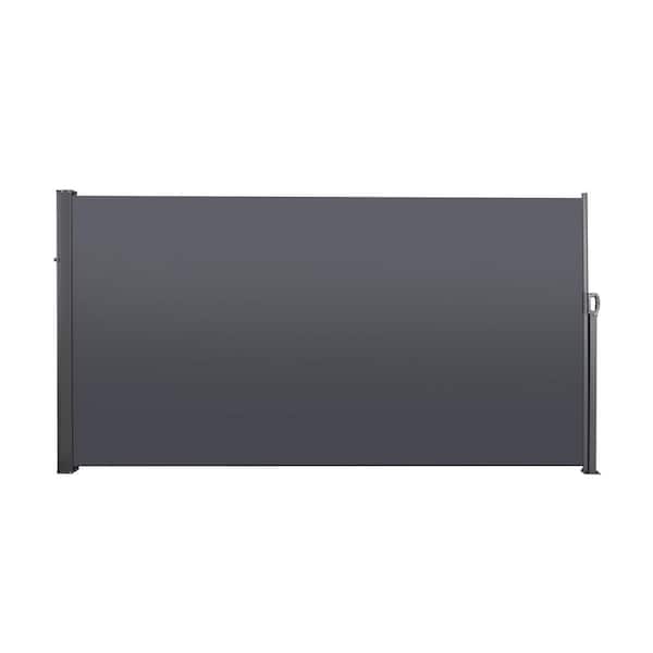 Huluwat 118 in. x 71 in. Dark Gray Retractable Side Awning, Privacy ...