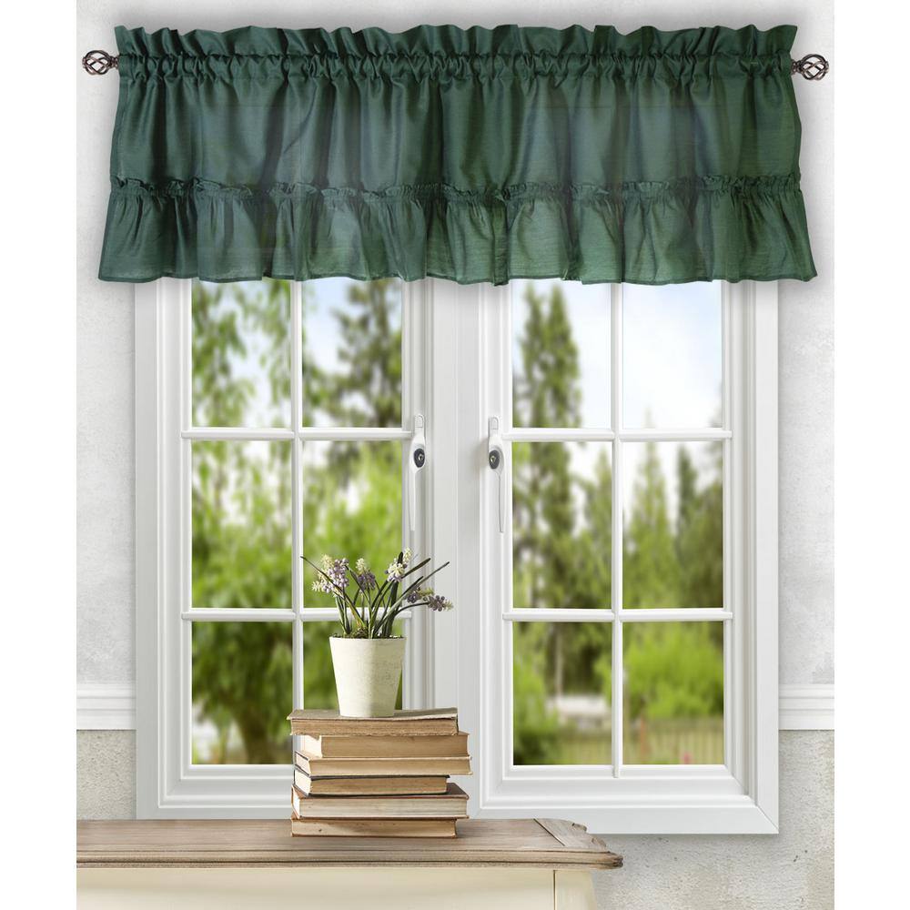 Ellis Curtain Stacey 13 in. L Polyester/Cotton Ruffled Filler Valance ...