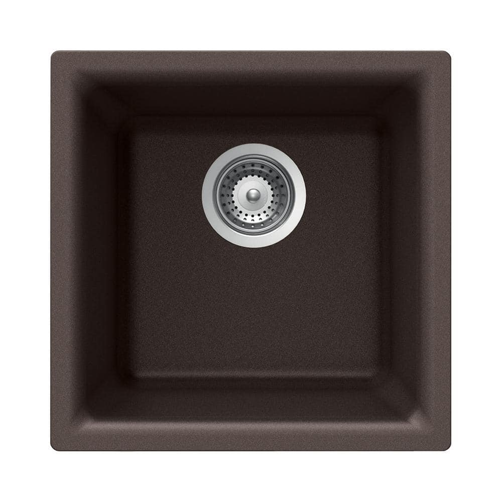 HOUZER Houzer Quartztone 16 in. Mocha Granite Composite Dual Mount ...