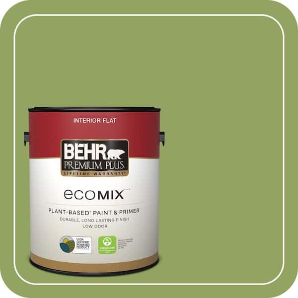 BEHR PREMIUM PLUS 1 gal. #PPU10-04 New Bamboo Flat EcoMix Plant-Based ...