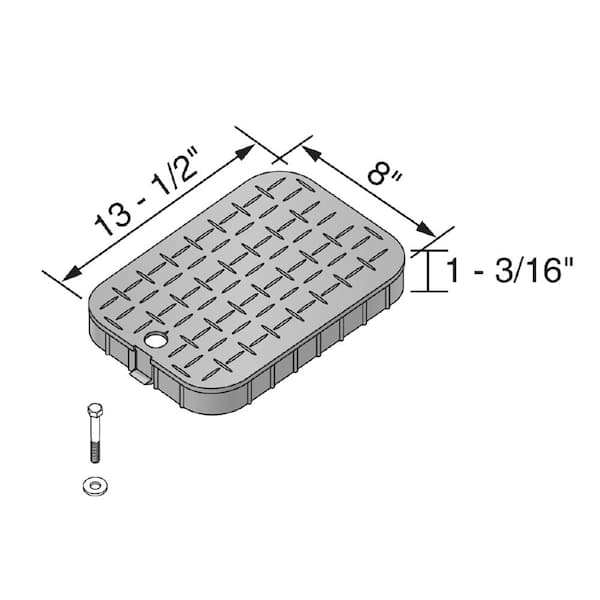 JONES STEPHENS 10 in. x 15 in. Rectangular Water Meter Valve Box and ...
