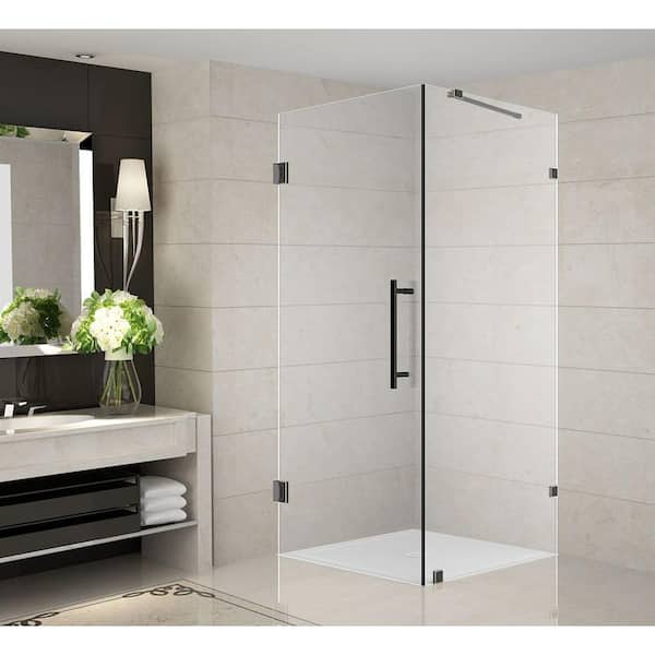 Aston Aquadica 30 in. x 30 in. x 72 in. Completely Frameless Square Shower Enclosure in Oil ...