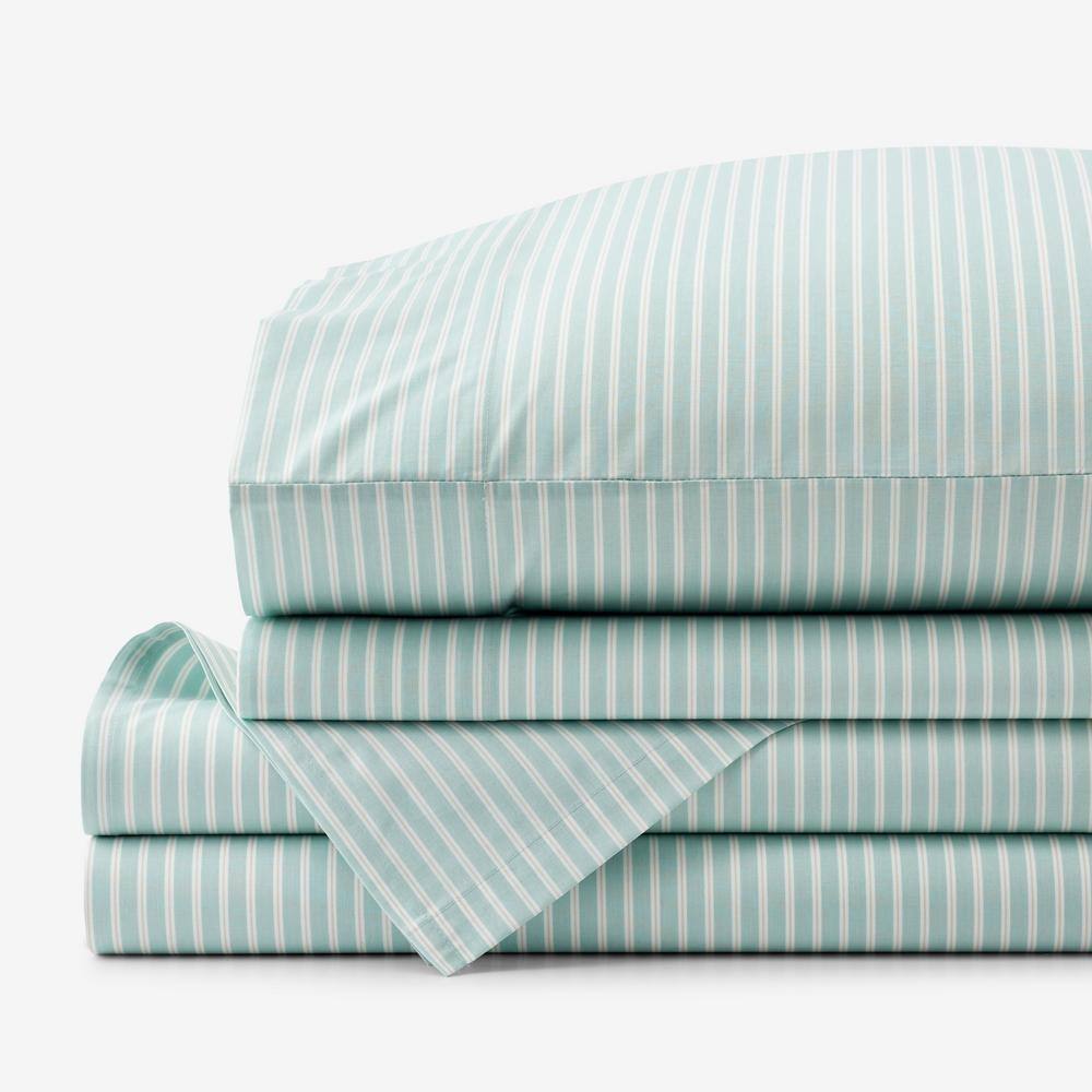 The Company Store Company Cotton Mariel Stripes Sea Blue Cotton Percale ...