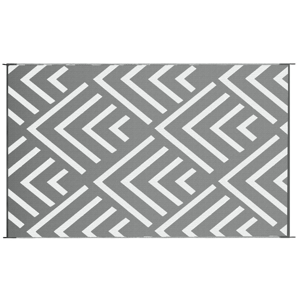 MOEPISY 9 x 12 Reversible, Waterproof Patio Mat Outdoor Rug (Grey and ...