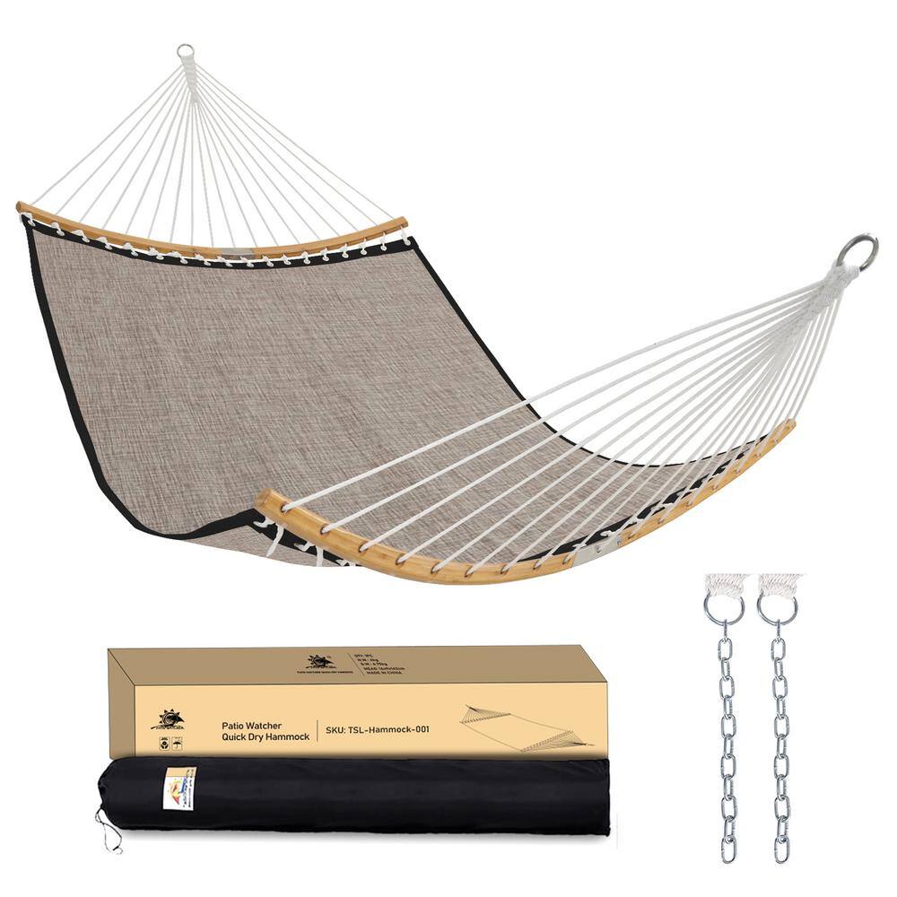 PATIOGUARDER Outdoor 2-person Quick Dry Olefin Fabric Hammock in Mocha ...