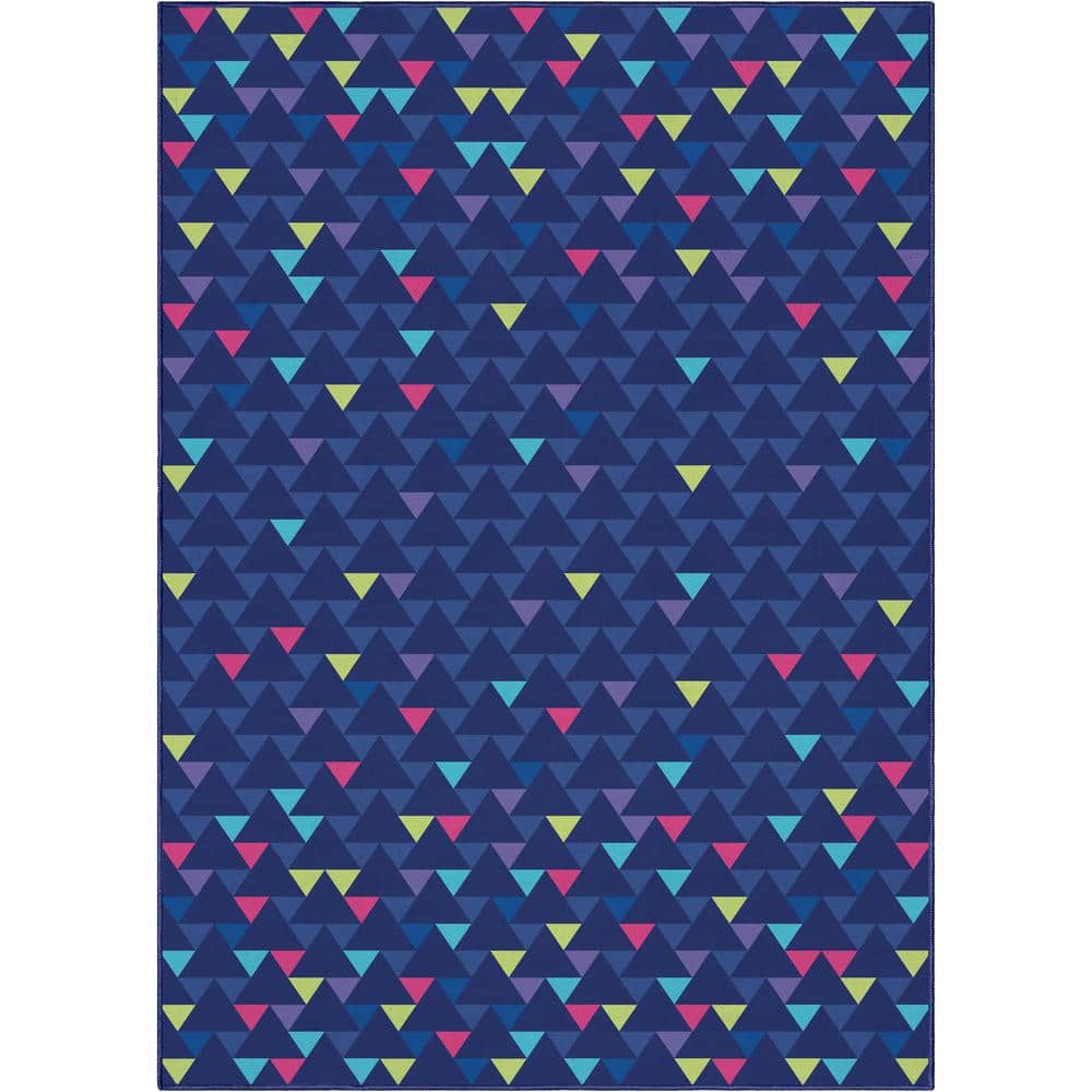 Well Woven Crayola Triangles Blue 3 ft. 3 in. x 5 ft. Area Rug CRA-09A ...