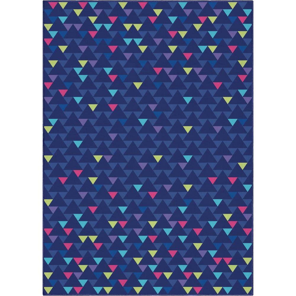 Well Woven Crayola Triangles Blue 7 ft. 10 in. x 9 ft. 10 in. Area Rug ...